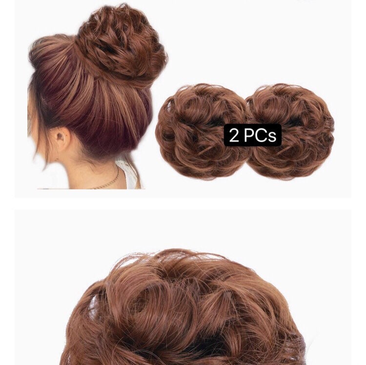 2PCS Messy Hair Bun Extensions Curly Wavy Messy Synthetic | Etsy