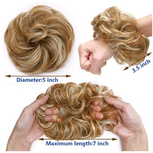 2PCS Messy Hair Bun Extensions Curly Wavy Messy Synthetic | Etsy