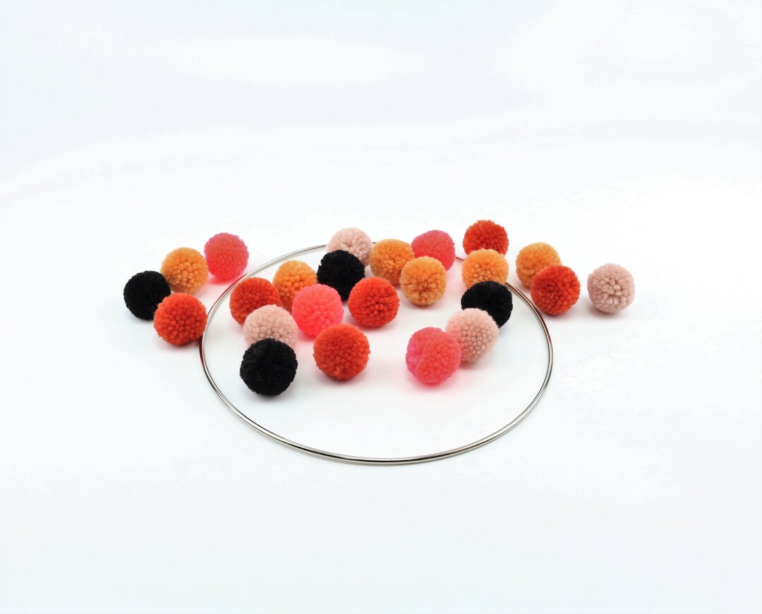 DIY Set Mobile With Wool Bobsled and Metal Ring Pom Poms Gift for Birth ...