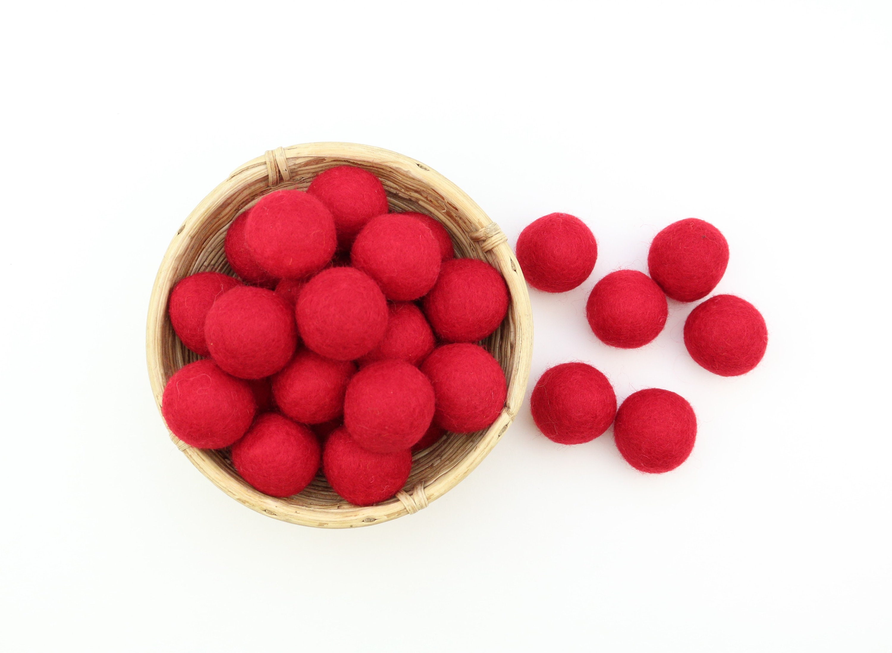 3 Cm Red Felt Balls for Crafting #13 Felt Balls Decoration Pom Poms ...