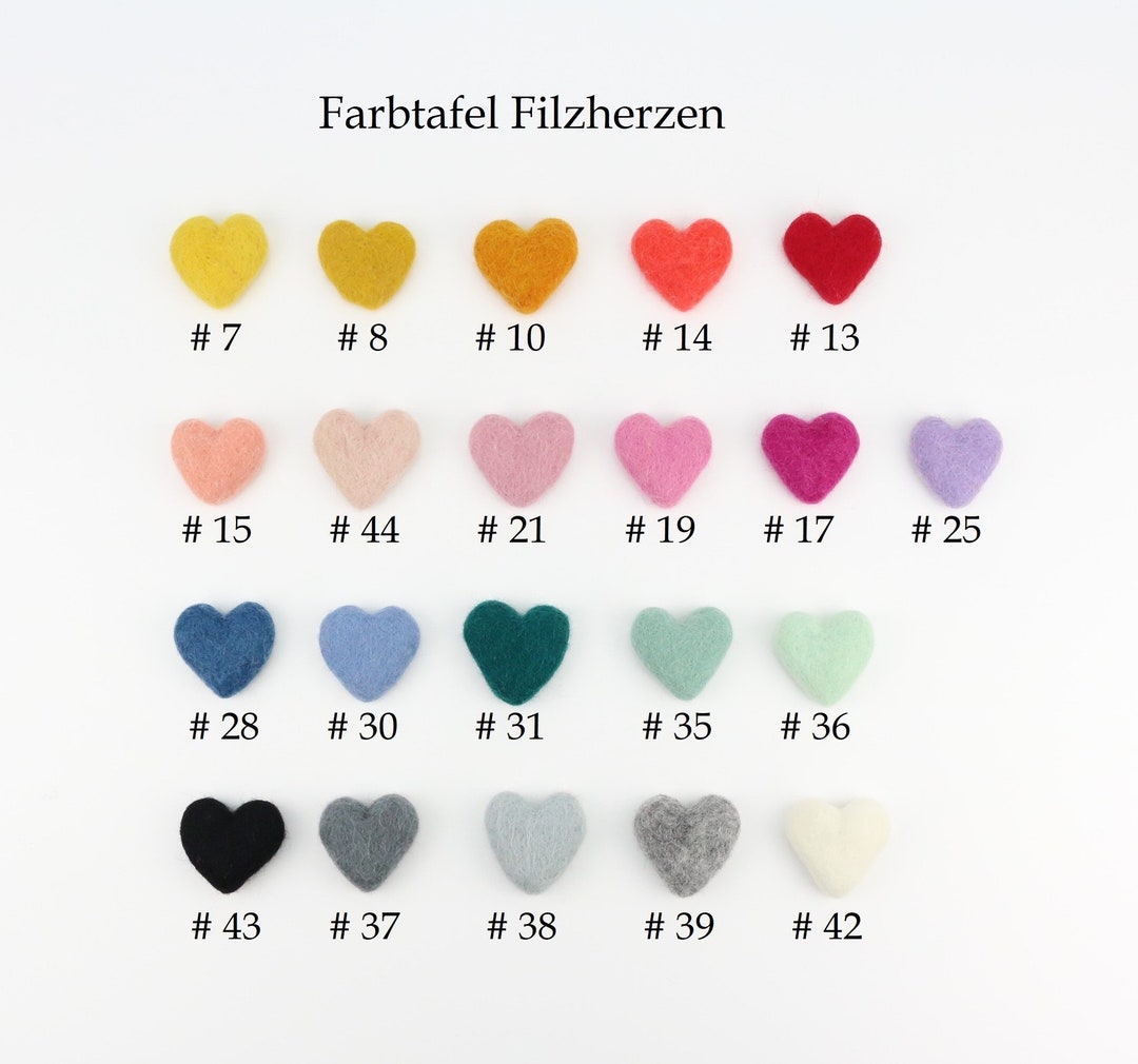 Your Own Mix Felt Hearts for Crafting Decoration Hearts Felt Pom Poms ...