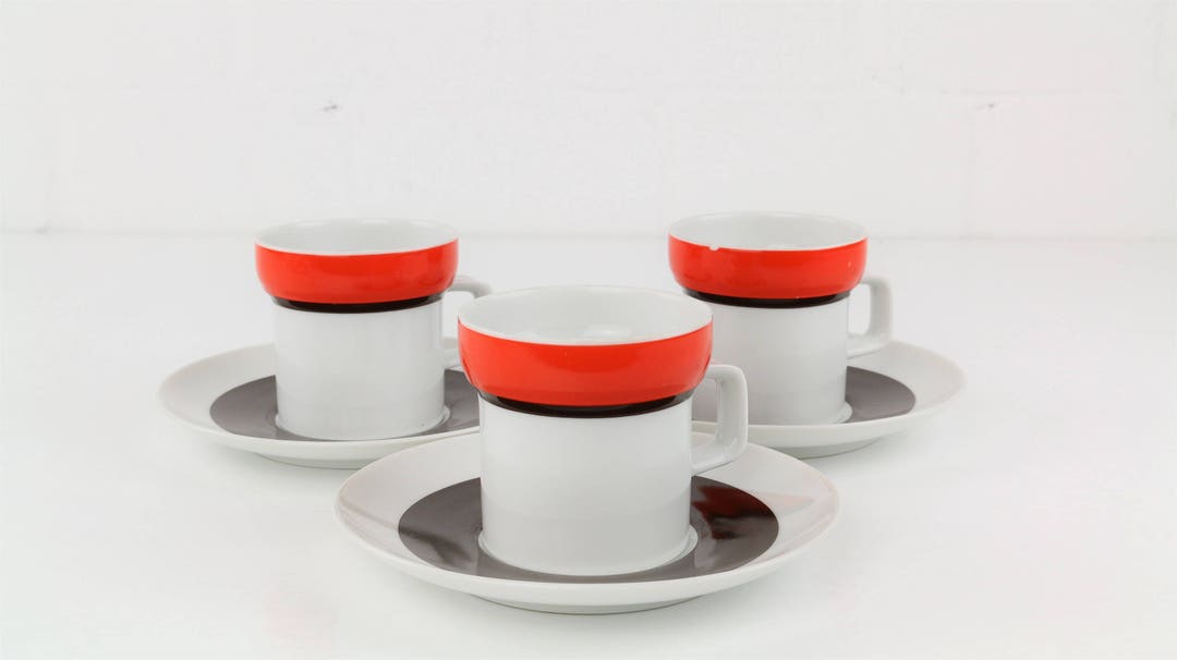 Vintage Thomas Coffee Set 7 Parts Cups & Saucer Space Age German Retro ...