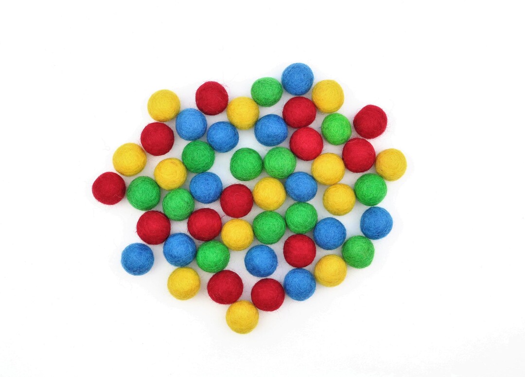Bolas de fieltro de colores mezcla de colores colores básicos 50 o. 100 ...