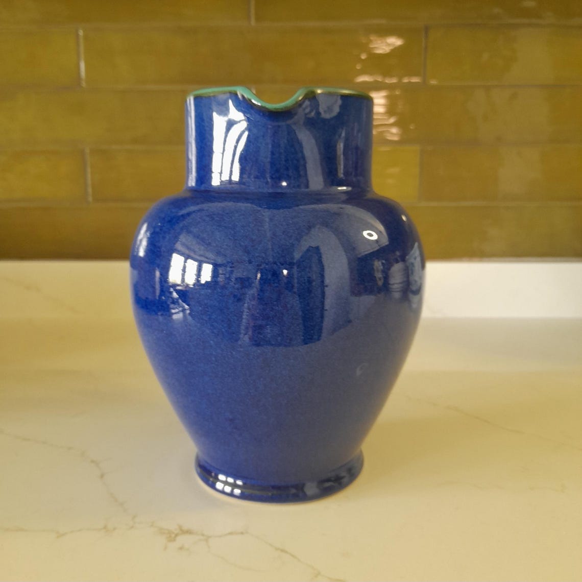 Denby METZ Blue and Green 8" Tall Pitcher - Etsy