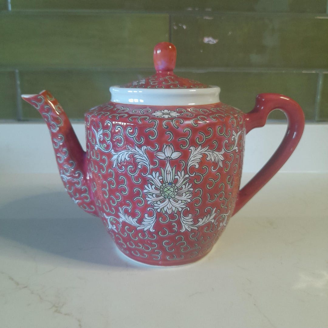 Chinese Mun Shou Longevity Pattern Small Tea Pot - Etsy UK