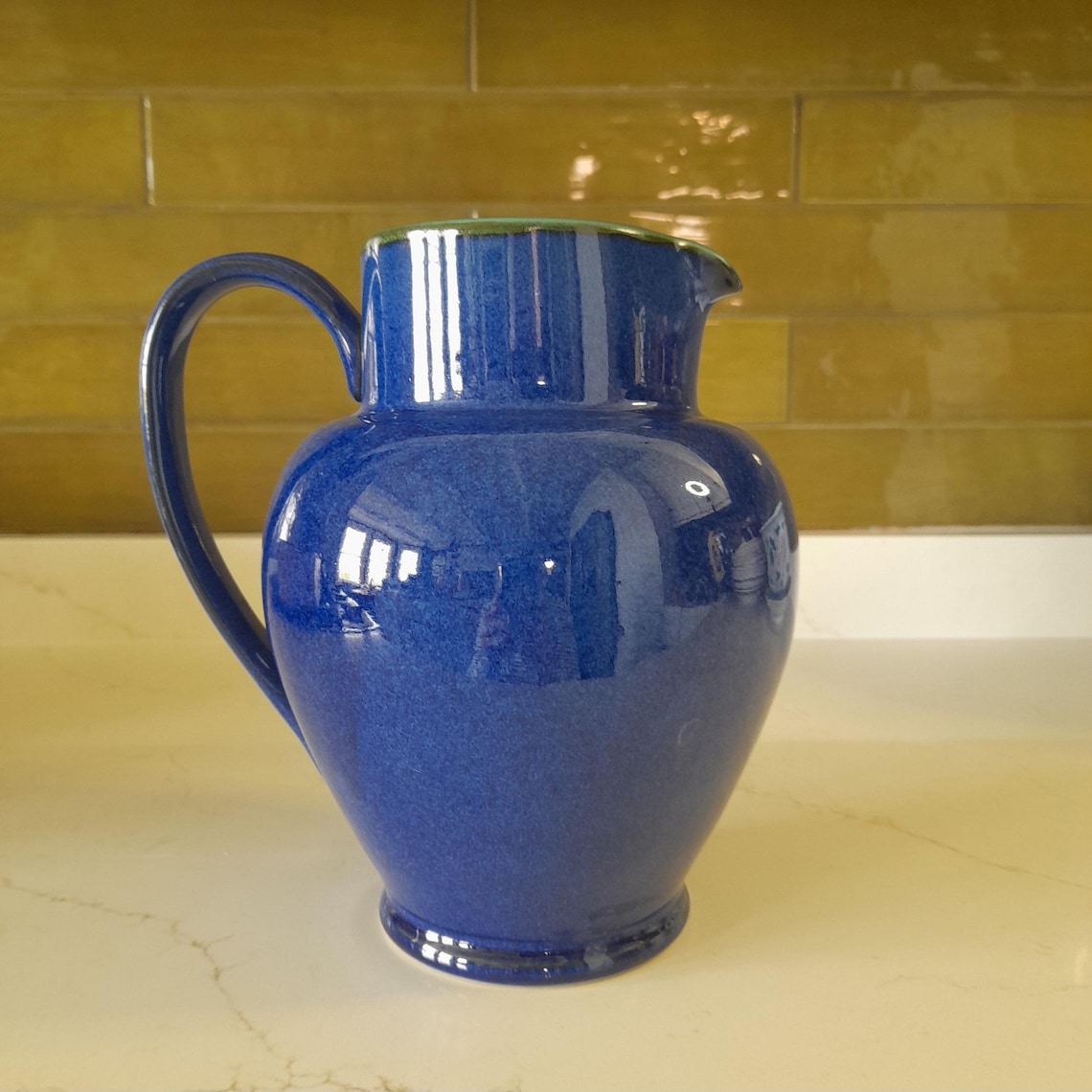 Denby METZ Blue and Green 8" Tall Pitcher - Etsy