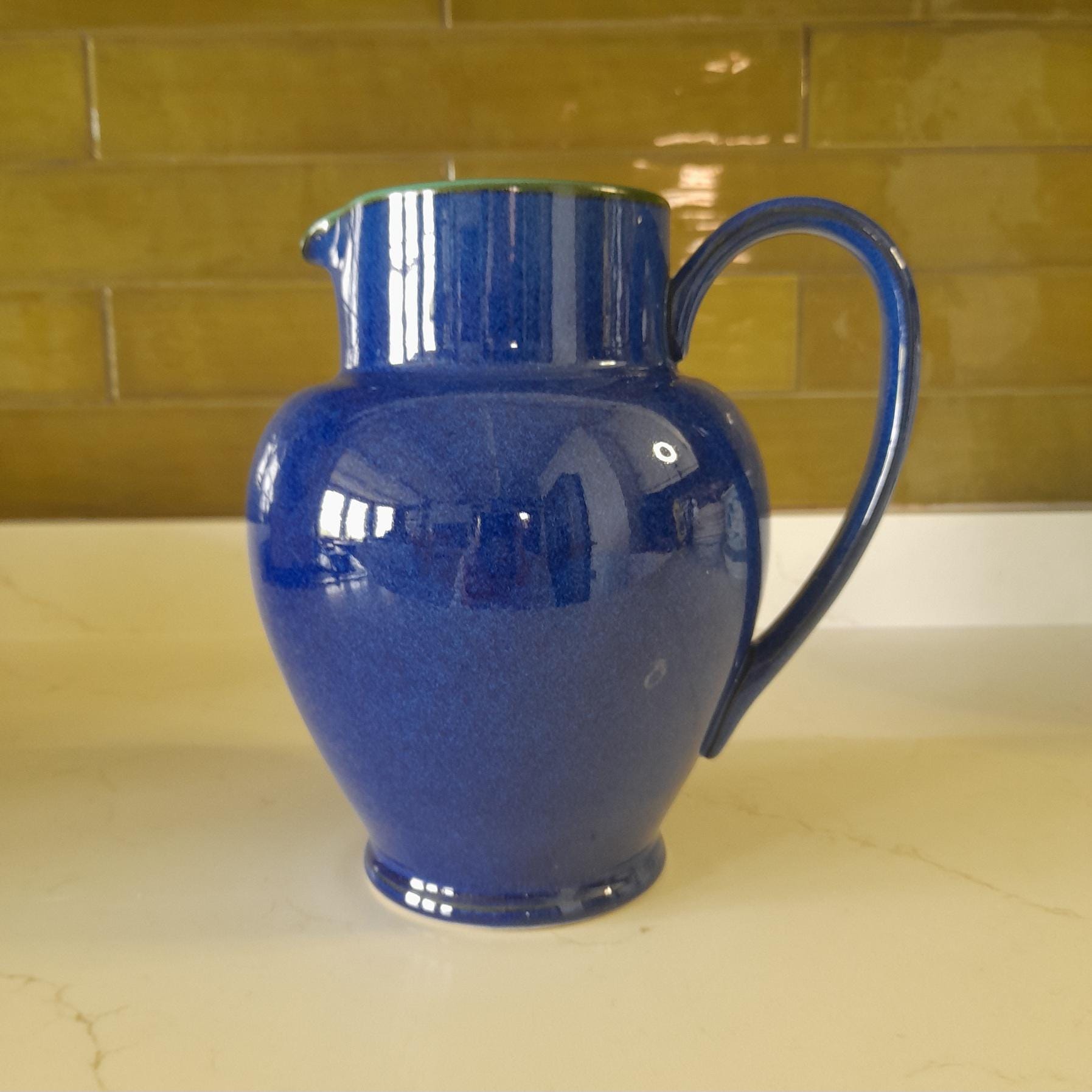 Denby METZ Blue and Green 8" Tall Pitcher - Etsy