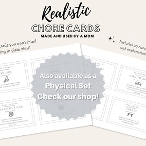 Realistic Daily Chore Routine Cards for Kids Visual Schedule Instant ...
