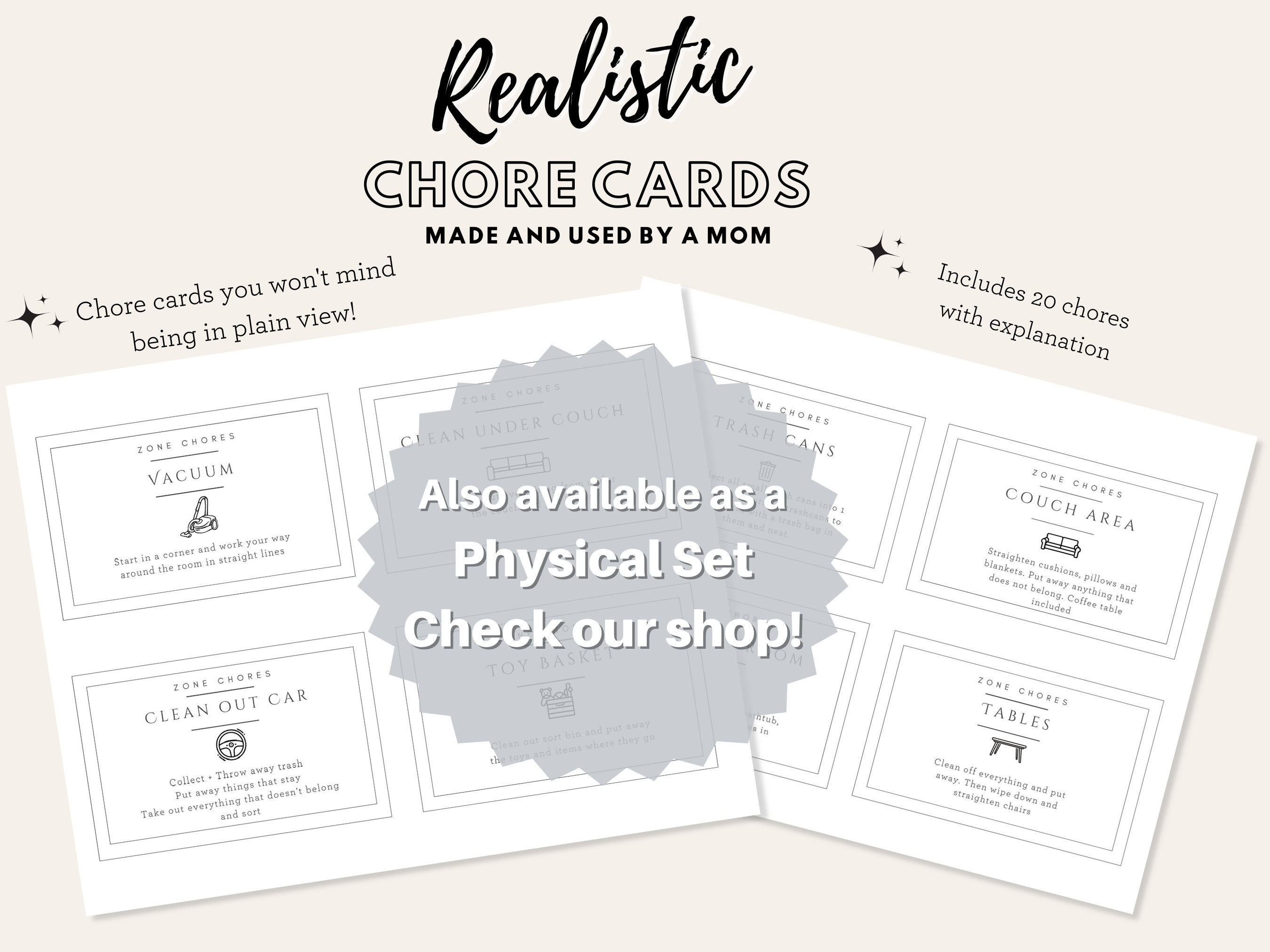 Realistic Daily Chore Routine Cards for Kids Visual Schedule - Etsy