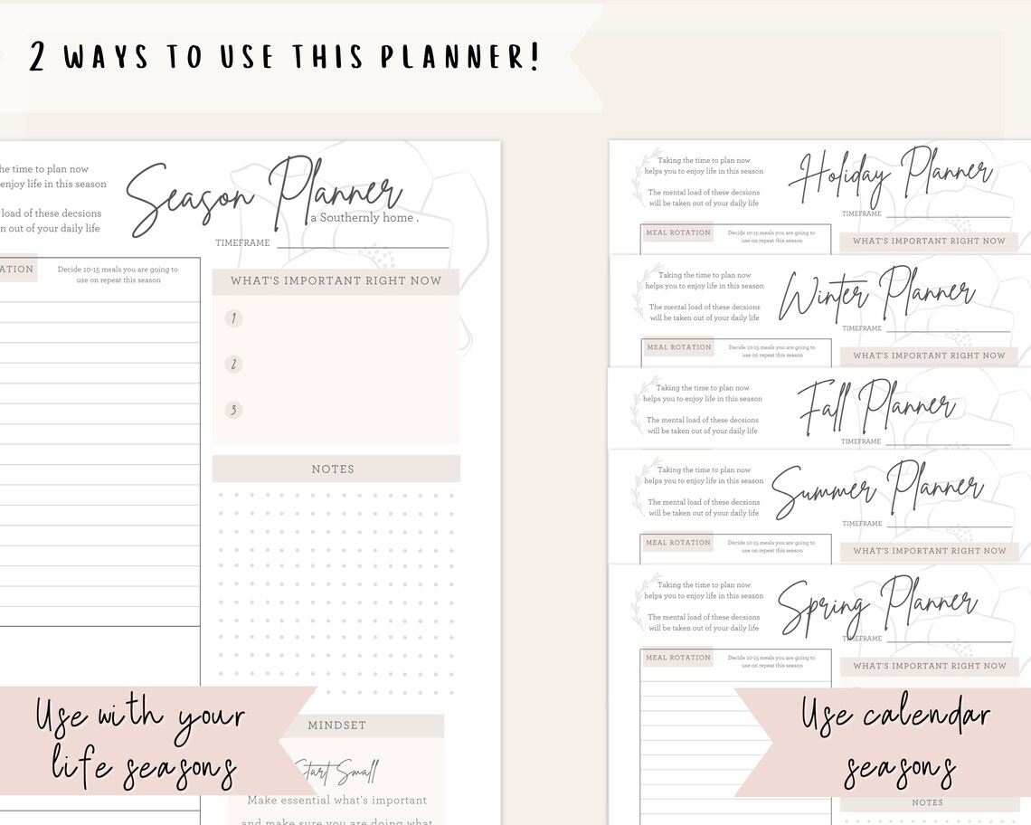 Realistic Life Planner, Goals Worksheet, Dinner Planner, Mom Home ...