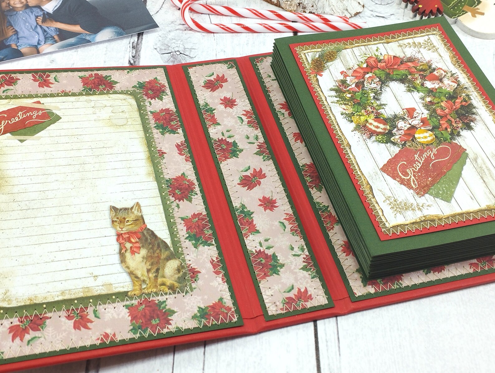 Vintage Christmas Scrapbook Album, Old Style Christmas Photo Album ...