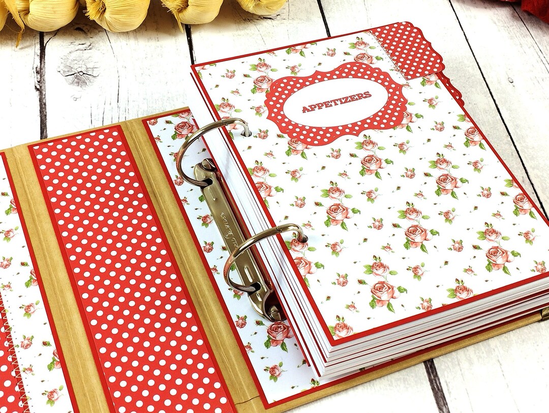 Baking Cookbook Binder, Farmhouse Family Cookbook, Tea Pot and Cupcake ...
