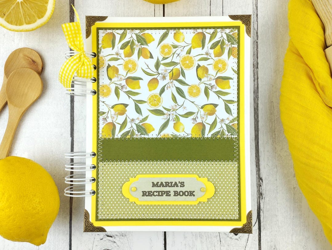 Lemon Recipe Book: A5 Hardcover Spiral Cookbook With Custom Dividers - Etsy