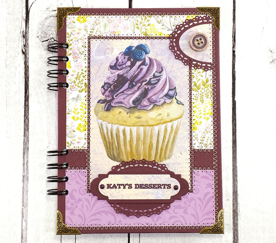 Custom Dessert Recipe Book: Hardcover Spiral Journal, Cupcake Design - Etsy