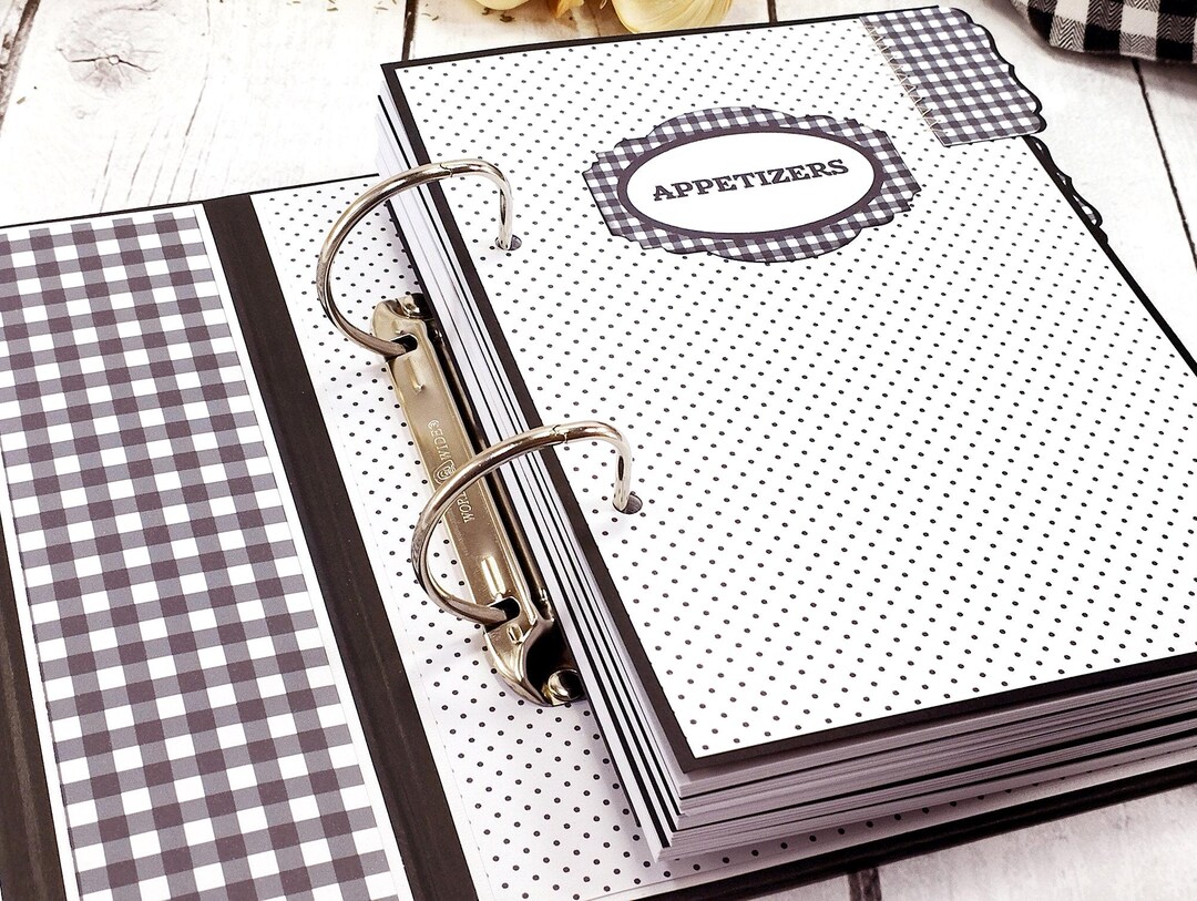 Family Recipe Binder With Custom Dividers, Buffalo Check Cookbook ...