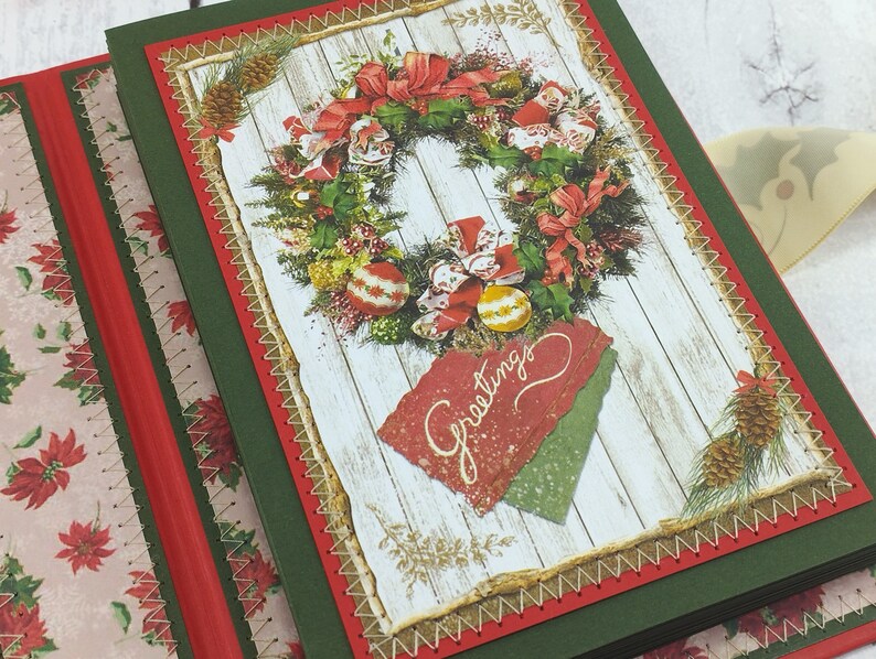 Vintage Christmas Scrapbook Album, Old Style Christmas Photo Album ...