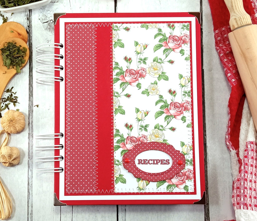Spiral Recipe Book With Dividers, Hardcover Floral Recipe Book, Family ...