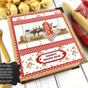 Baking Cookbook Binder, Farmhouse Family Cookbook, Tea Pot and Cupcake ...
