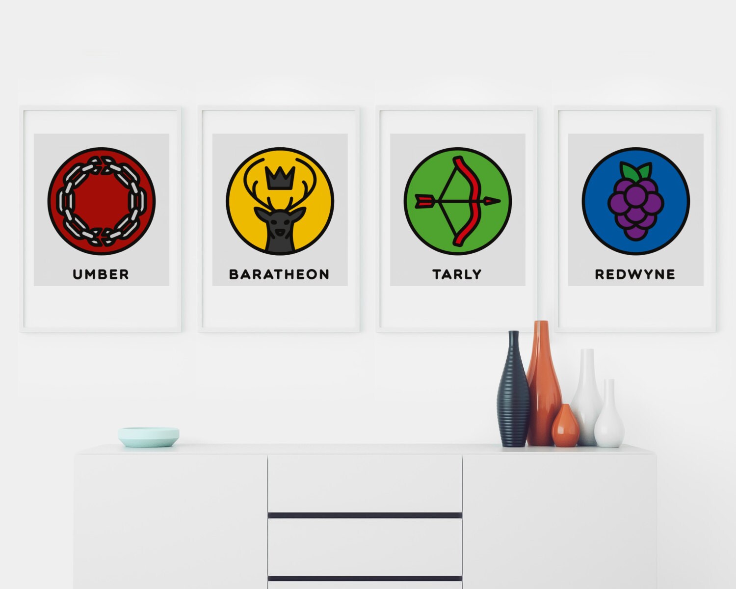 Game of Thrones Houses Posters - Set of 4. House Umber, Baratheon ...