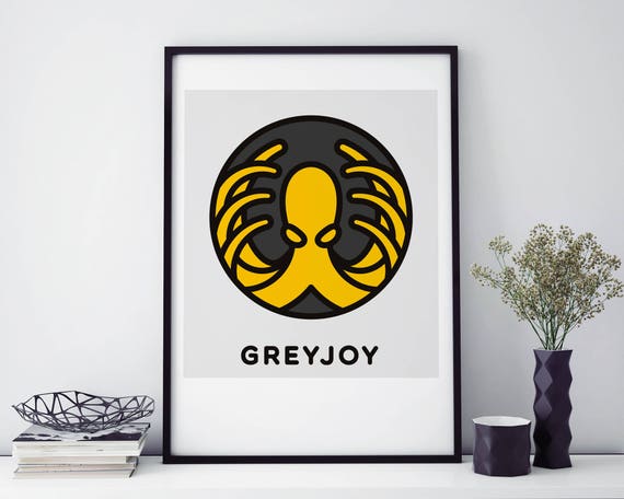 House Greyjoy Poster Game of Thrones Sigil Print A4 Greyjoy | Etsy