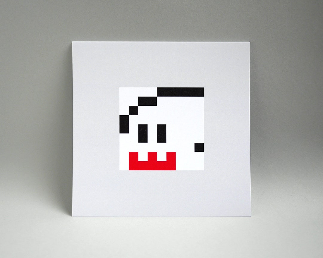 Super Mario Boo Retro Pixel Poster - Etsy