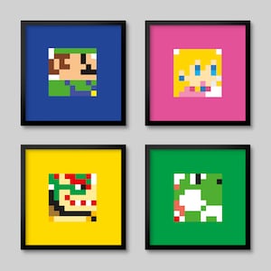 4 Super Mario Nintendo Pixel 8bit Posters Set 1 - Etsy