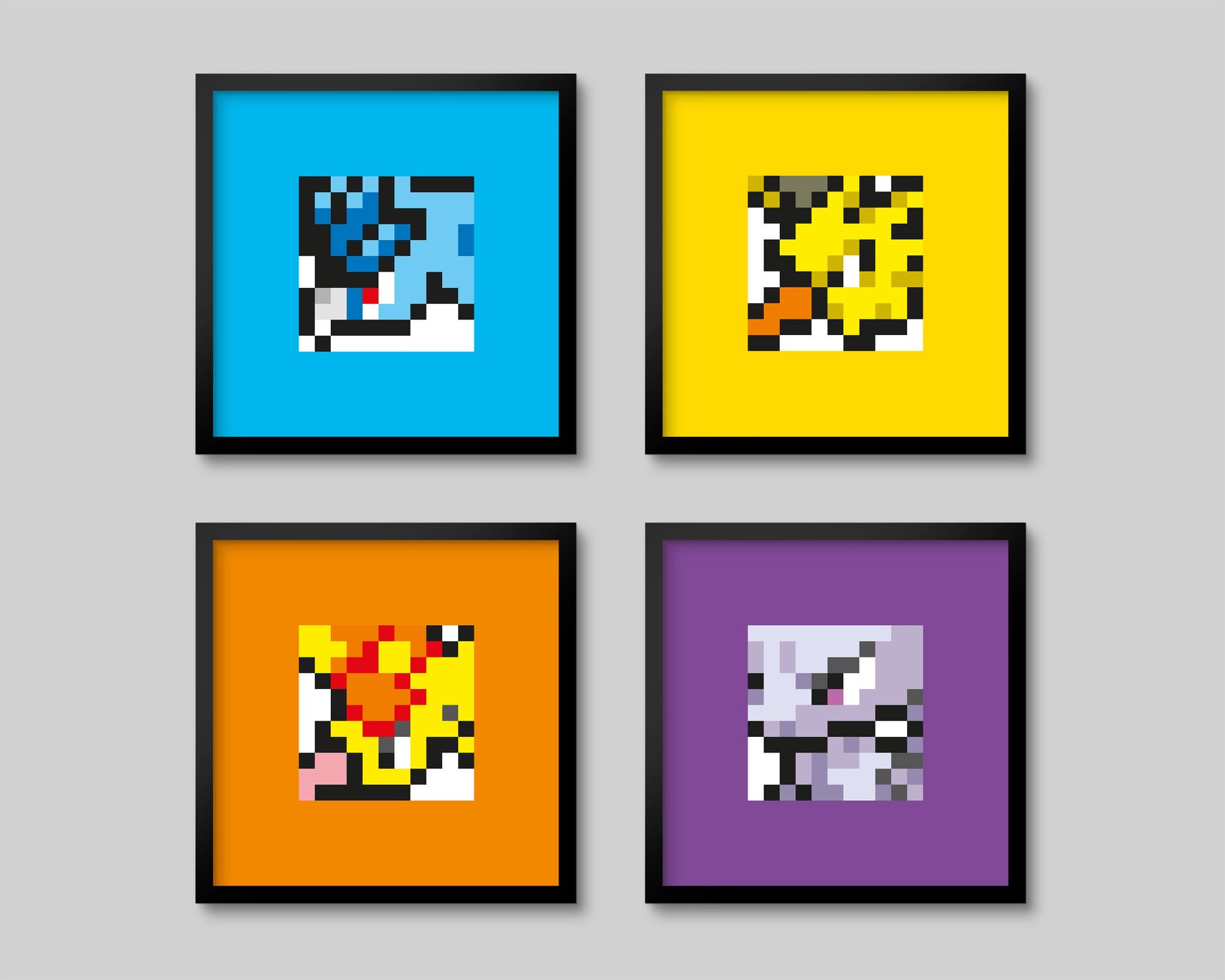 4 Pokemon Pixel 8bit Posters Legendary Set Articuno - Etsy