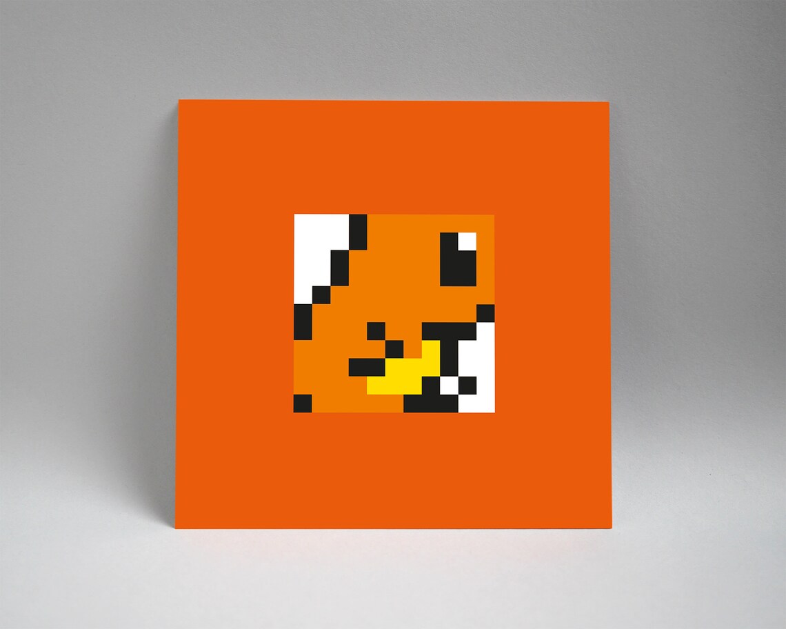 4 Pokemon Pixel 8bit Posters Starters Set Pikachu | Etsy