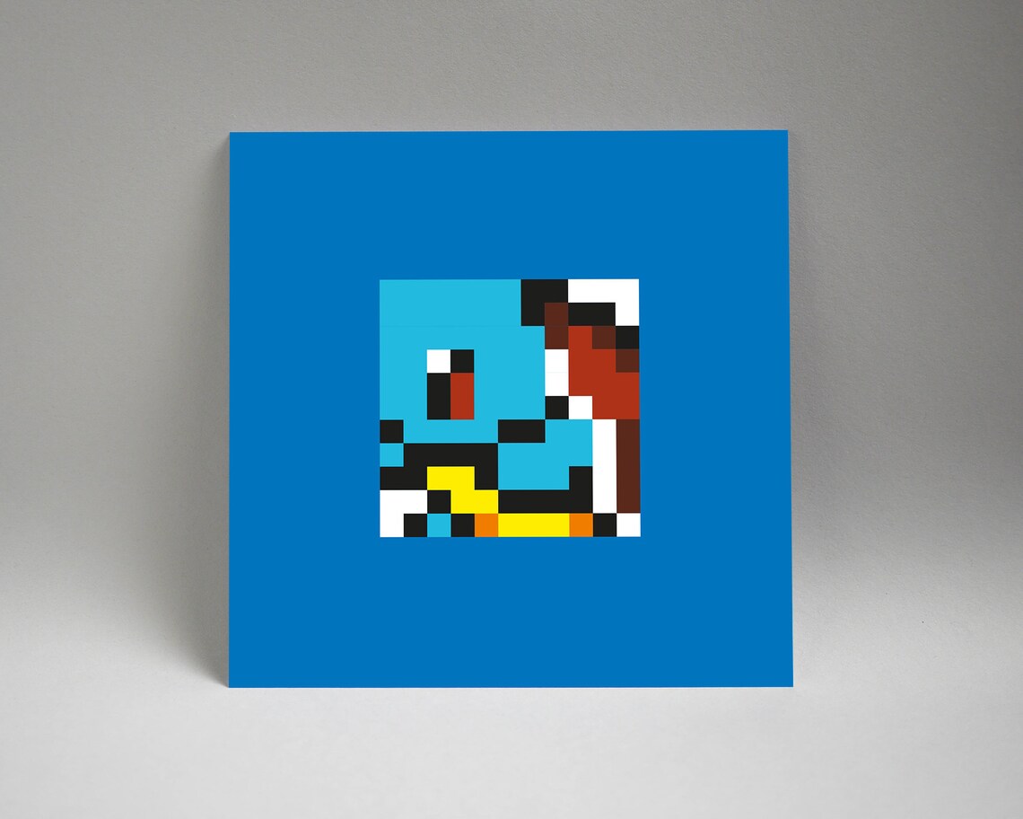 4 Pokemon Pixel 8bit Posters Starters Set Pikachu | Etsy