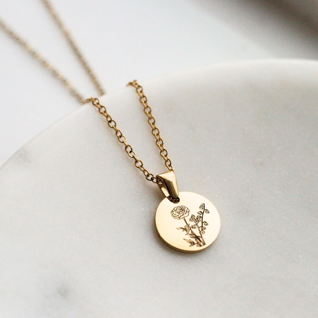 Miscarriage Gift, Birth Month Flower Necklace, Multiple Miscarriages ...