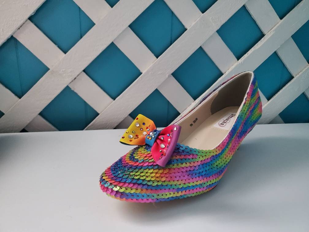 Special Edition Rainbow "ruby Slippers" Sequin Shoes - Etsy