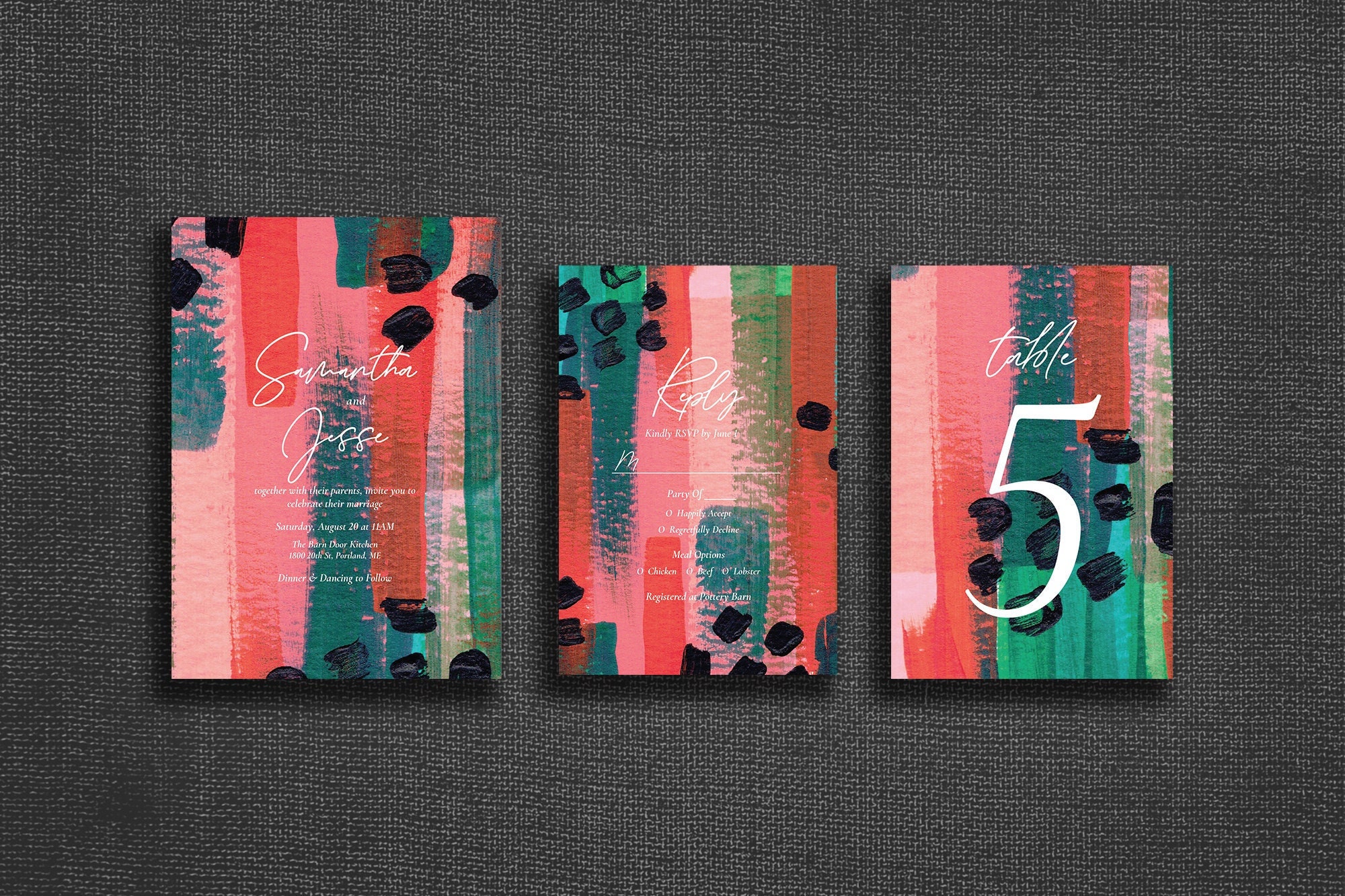 Abstract Painting Wedding Invitation | Wedding Invite | Invitation ...