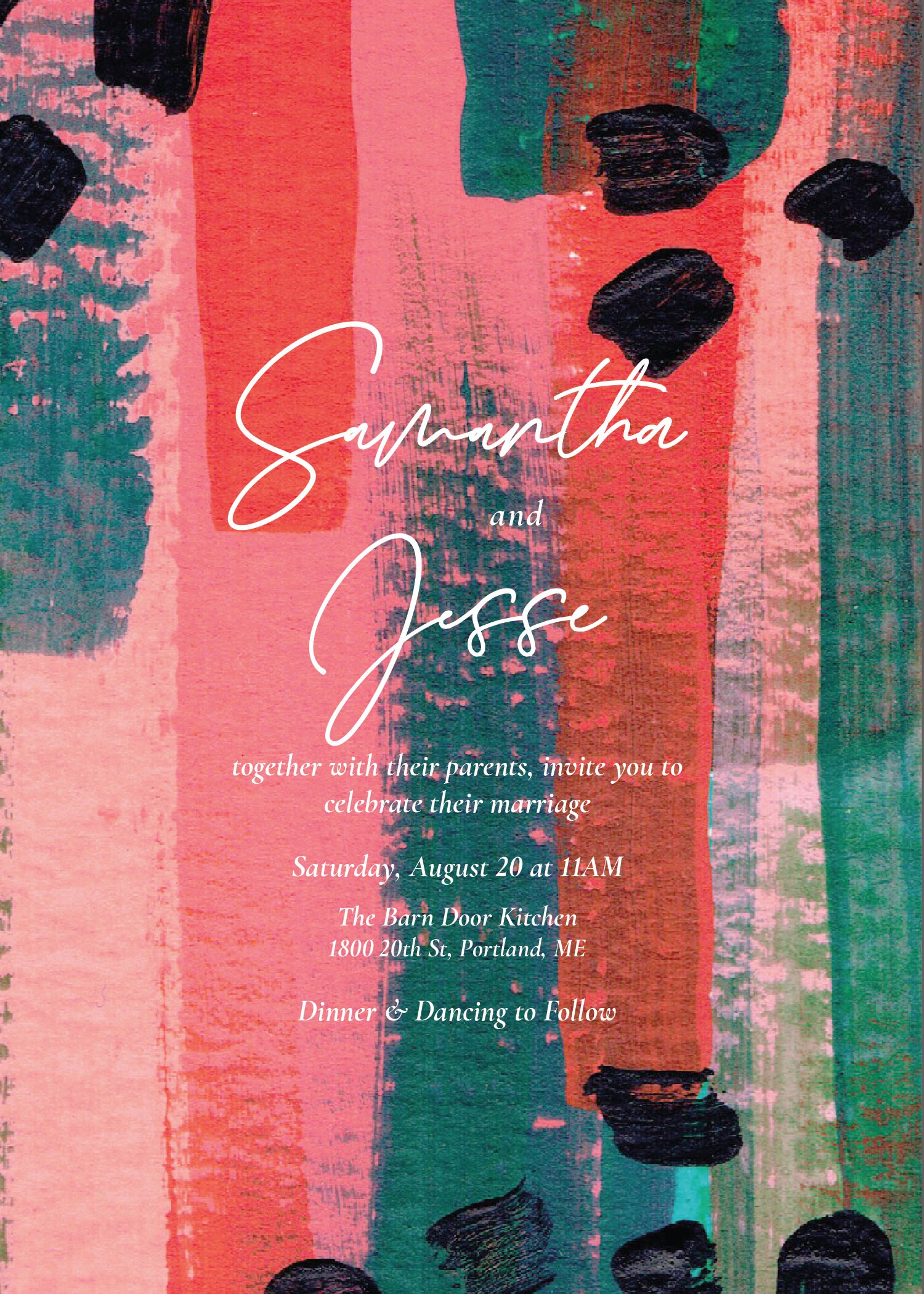 Abstract Painting Wedding Invitation | Wedding Invite | Invitation ...