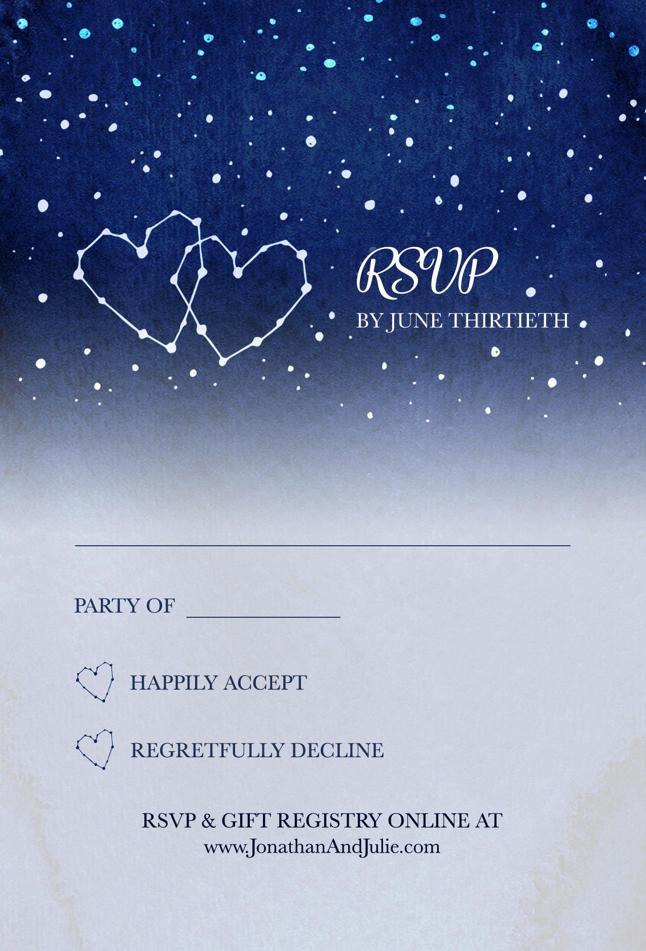 Night Sky Suite, Wedding RSVP Cards & Table Numbers | Night Sky Invite ...