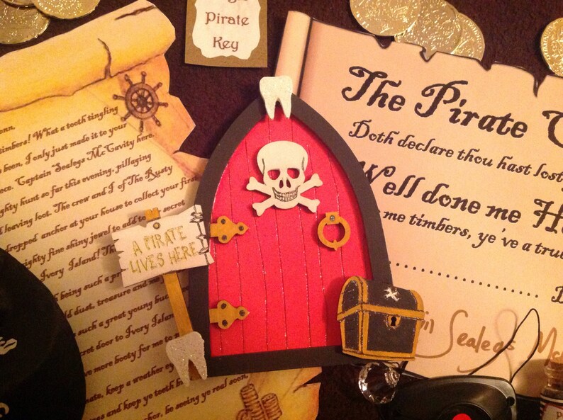 Pirate Tooth Fairy Kit With Pirate Fairy Door Pirate Tooth - Etsy