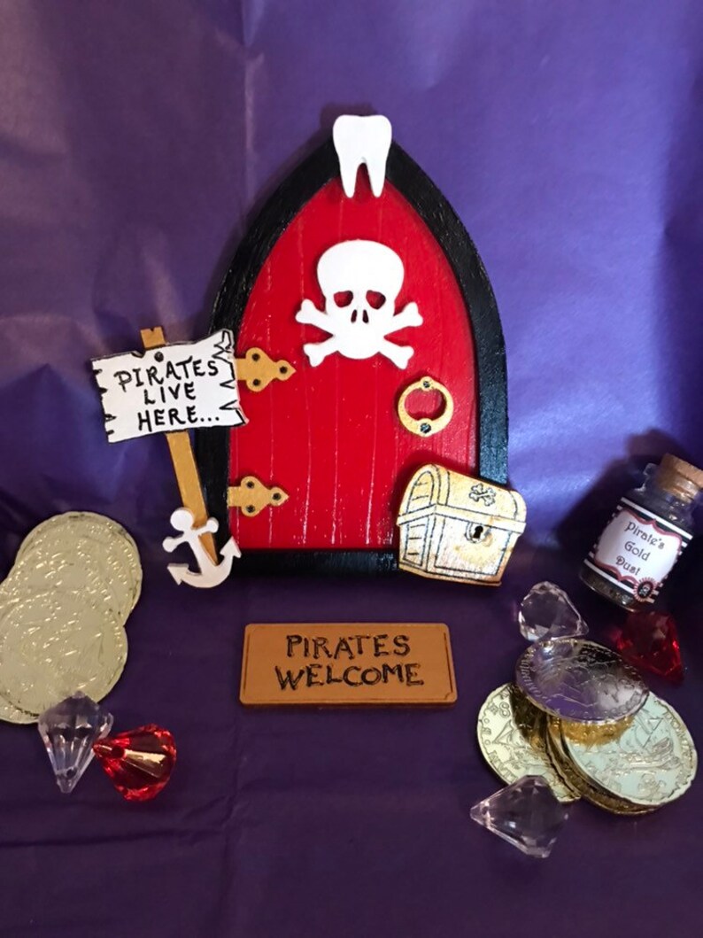 Pirate Tooth Fairy Kit With Pirate Fairy Door Pirate Tooth - Etsy