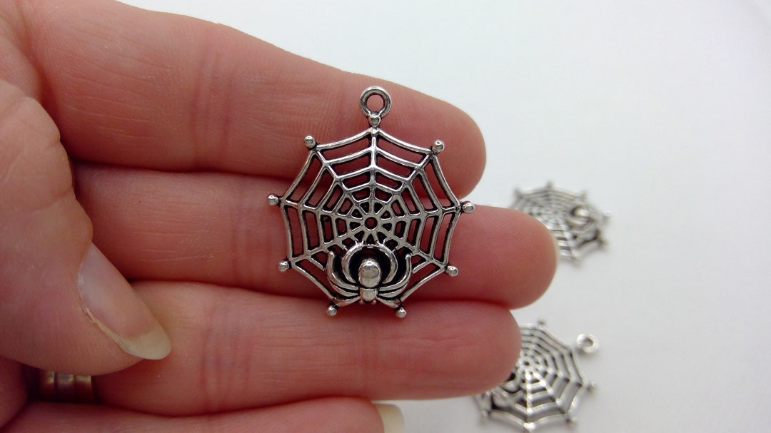 BULK 20 Spiderweb Charms, WHOLESALE, Halloween Charms, Bulk Lot Craft ...