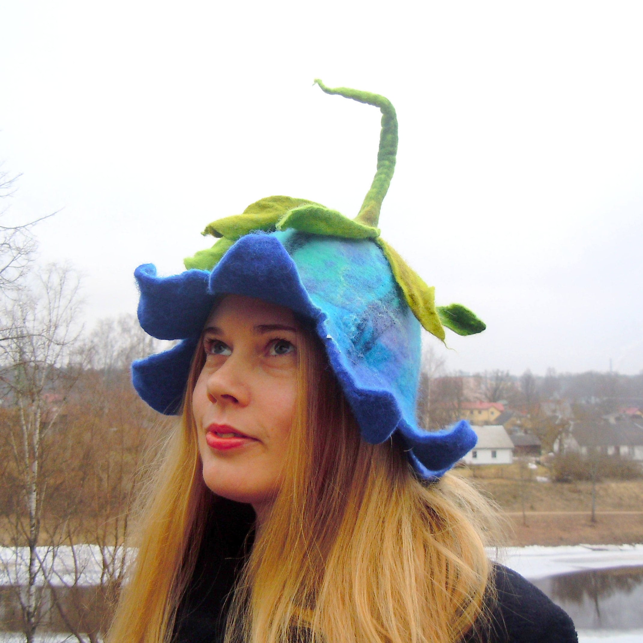 Beautiful Bell Shaped Hat Blue Bell Flower Hat Pixie Hat - Etsy Canada