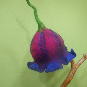 Beautiful Purple - Blue Bell Flower Hat Pixie Hat Fairy Hat Felt Flower ...