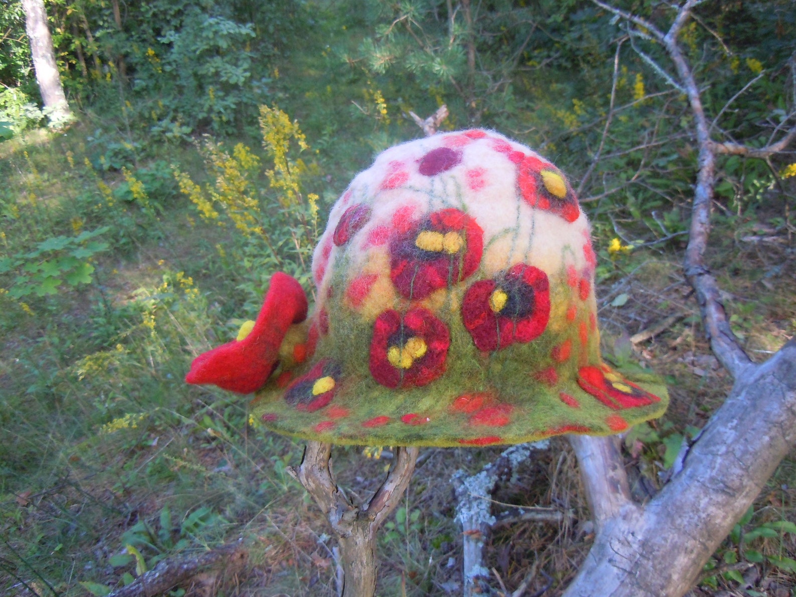Poppy Flowers Hat Red Poppies Women Hat Winter Hat Spring Hat Fall Hat ...