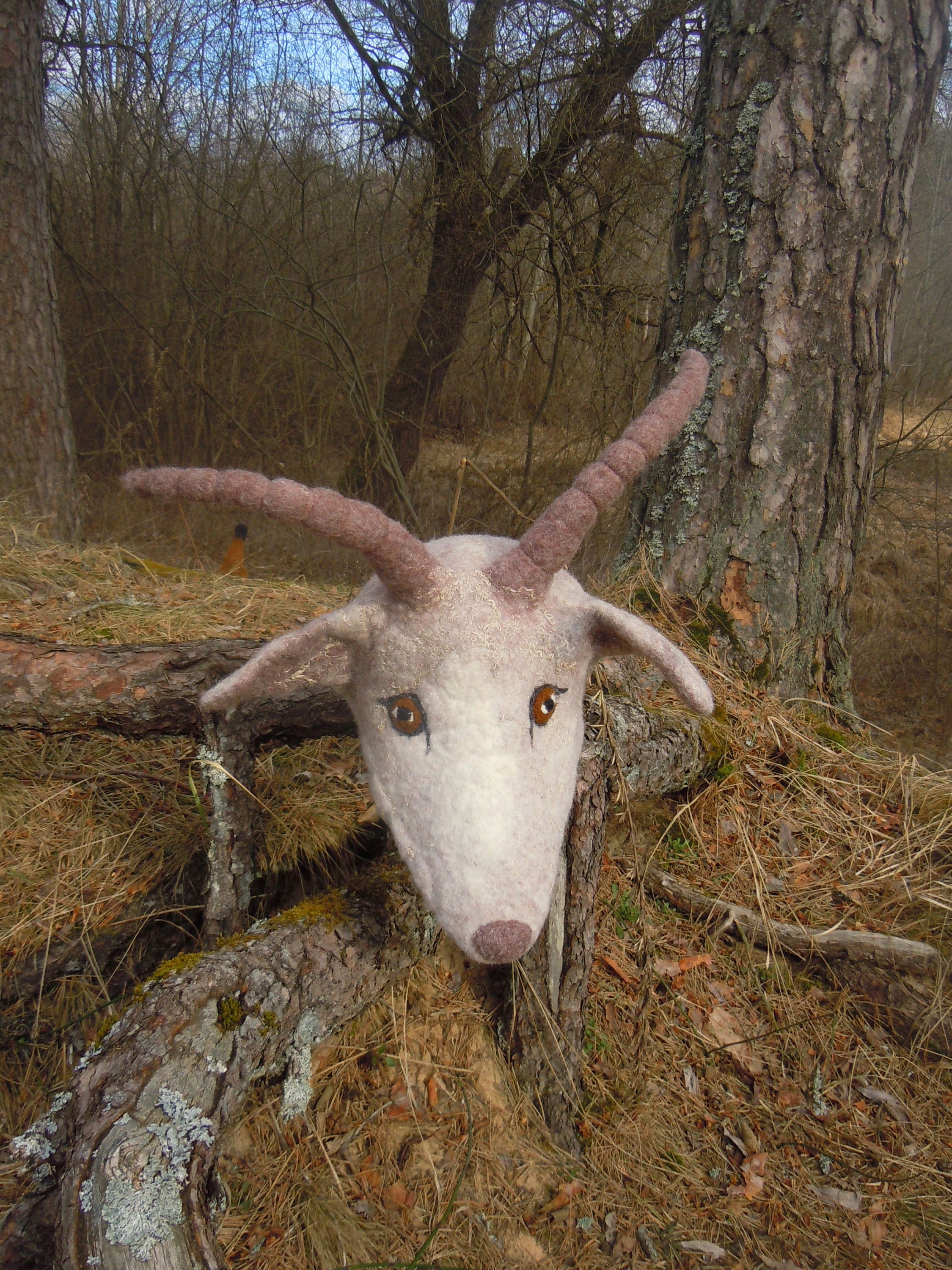 GOAT HAT Felt goat hat Goat head Goat horns Goat costume hat | Etsy