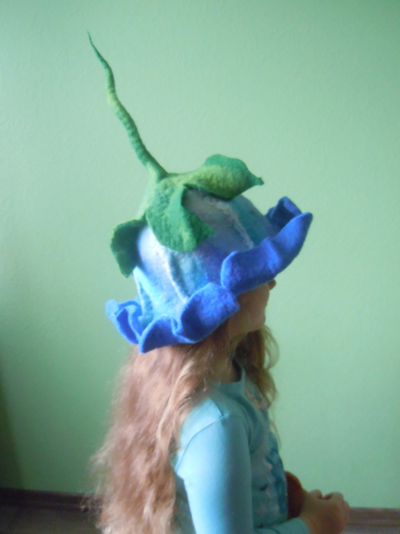 Blue Bell Flower Hat Beautiful Bell Shaped Hat Pixie Hat - Etsy