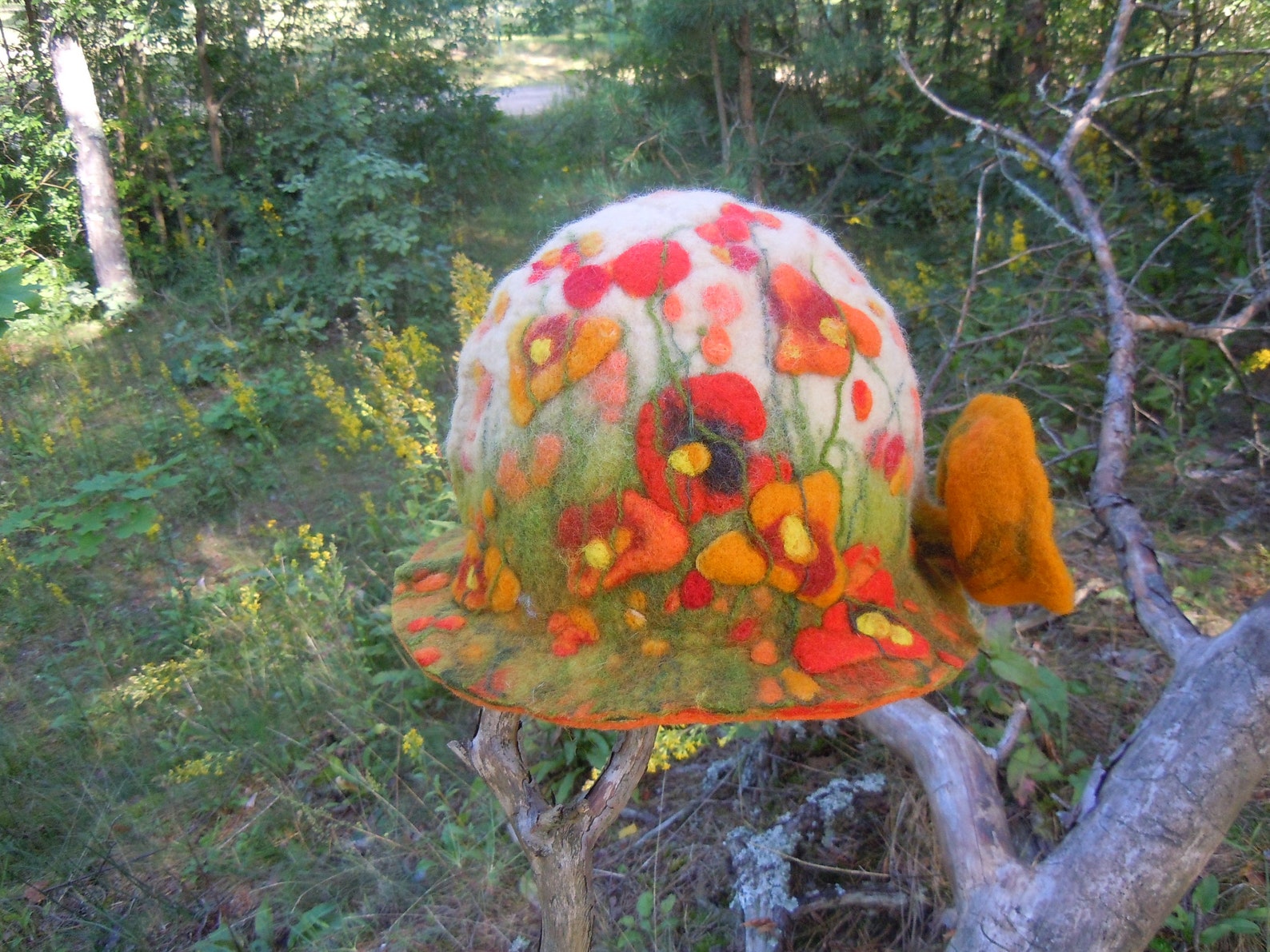Poppy Flowers Hat Yellow Orange Red Poppies Women Hat Winter Hat Sauna ...