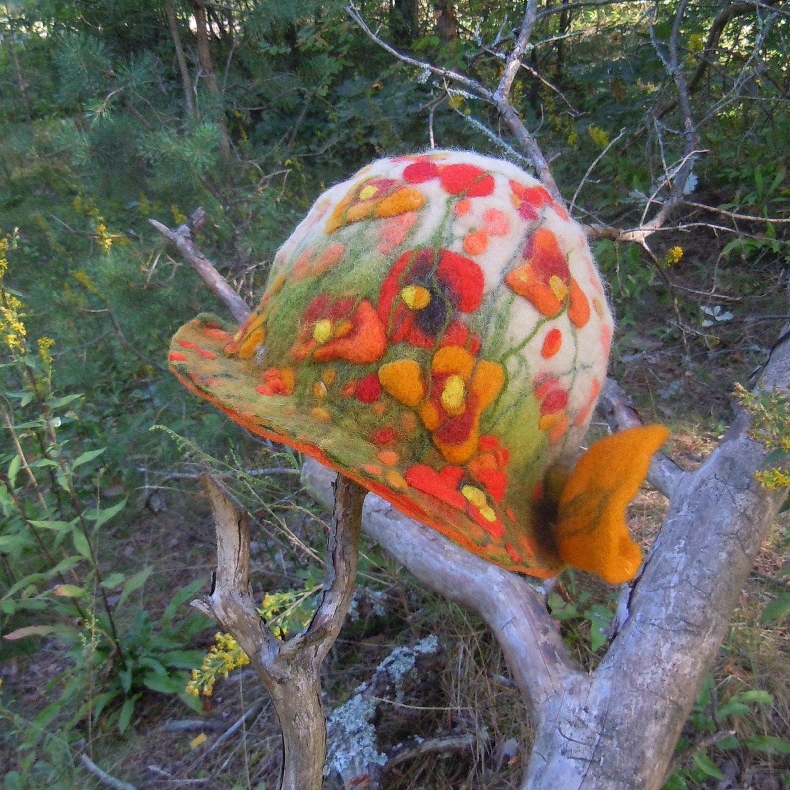 Poppy Flowers Hat Yellow Orange Red Poppies Women Hat Winter Hat Sauna ...