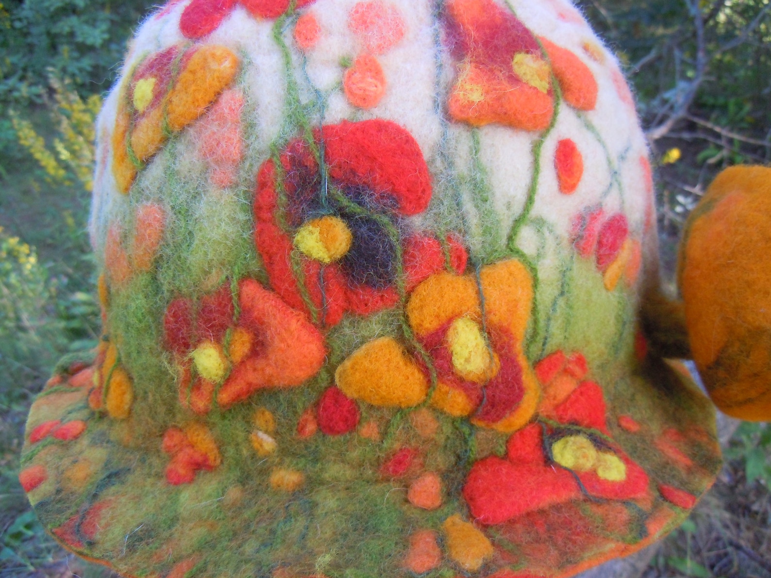 Poppy Flowers Hat Yellow Orange Red Poppies Women Hat Winter Hat Sauna ...