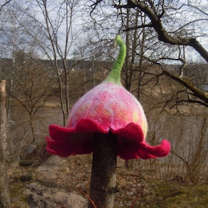 Beautiful Pink Bellflower Hat Pixie Hat Girls Hat Newborn Hat Floral ...