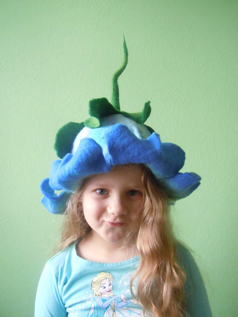 Blue Bell Flower Hat Beautiful Bell Shaped Hat Pixie Hat - Etsy