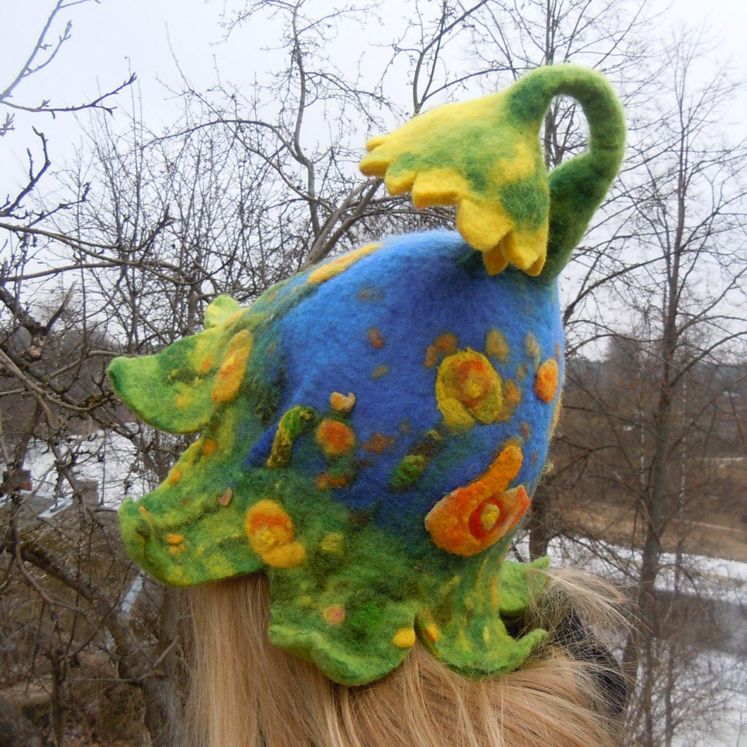 Beautiful Bellflower Hat With a Little Yellow Flower at the End Spring ...