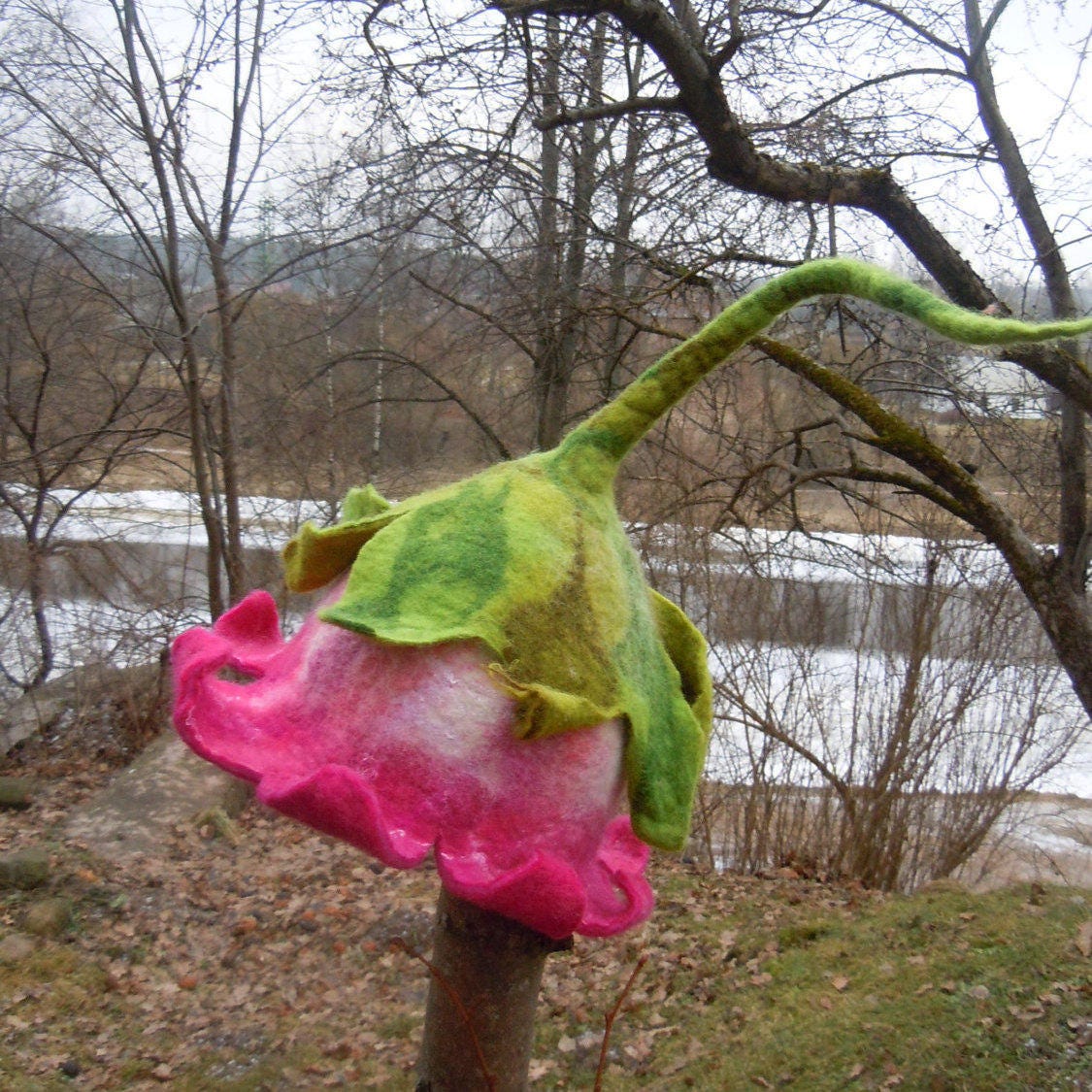 Beautiful Bell Shaped Hat Pink Bell Flower Hat Pixie Hat Elf Hat Funny ...