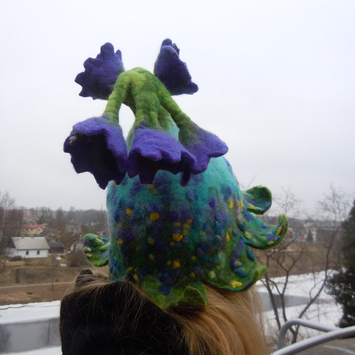 Beautiful Bell Flower Hat With Purple Flowers Flower Hat - Etsy
